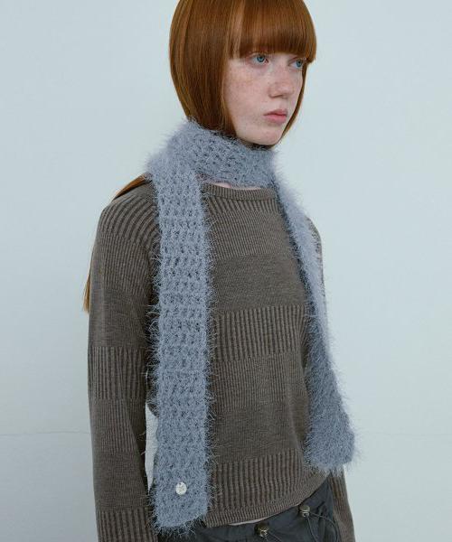 Knitted Thin Muffler [Gray] MATA16 | TYPE SERVICE - 슈프라이즈